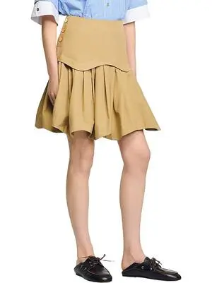 Sandro Ruffled Skirt - Beige