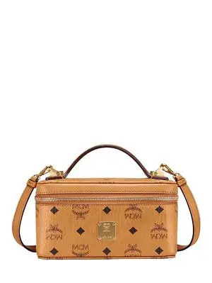 Mcm Aren Vi Mini Vanity Case Crossbody - Cognac