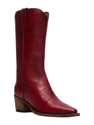 Steve Madden Albany Western Boots - Red Leather
