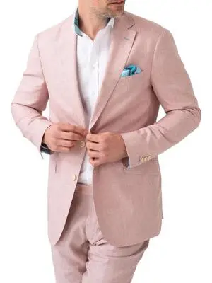 KOY CLOTHING Linen Wool Silk Blend Blazer - Pink