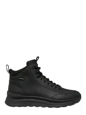 Geox Lace-up Leather Boots - Black