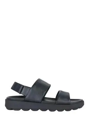 Geox Leather Flat Sandals - Black