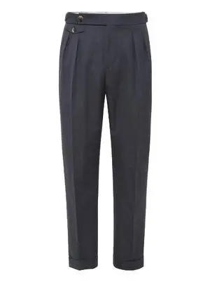 Brunello Cucinelli Tailor Fit Gabardine Trousers - Lead