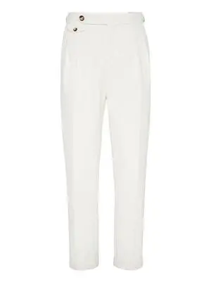 Brunello Cucinelli Tailor Fit Gabardine Trousers - Panama