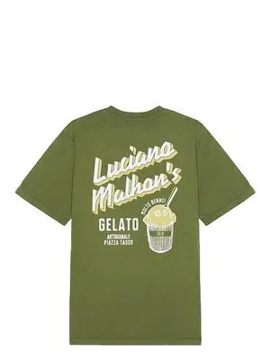 MALBON Gelato Stand Pocket Tee In Green - Cypress Green