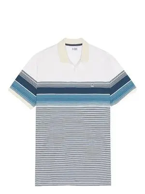 ORIGINAL PENGUIN Pique Blocked Stripe Polo In Blue - Birch