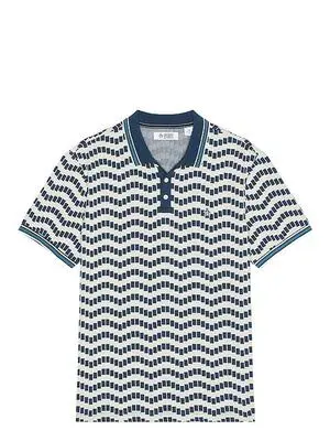 ORIGINAL PENGUIN Jacquard Textured Polo In Navy - Birch