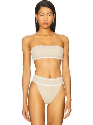 L'academie By Marianna Jolie Bandeau Bikini Top - Taupe
