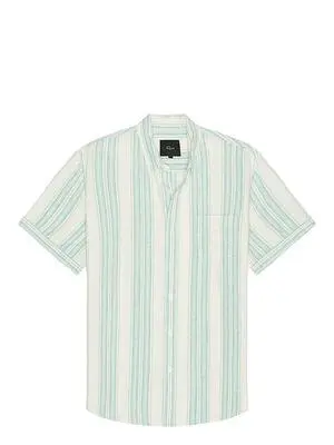 Rails Carson Collared Shirt In Cream,baby Blue - Riviera Stripe
