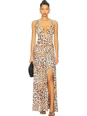 RUNAWAY THE LABEL Denver Maxi Dress - Tikani Leopard