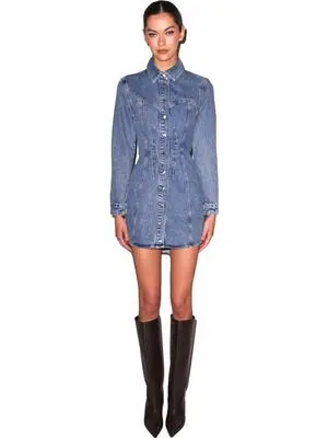 Fleur Du Mal Denim Shirt Dress - Acid Denim Blue
