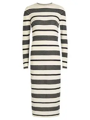 Moncler D Bouclé Midi Dress - Stripe