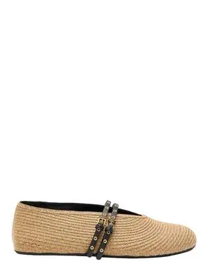 Alaïa Raffia Ballet Flats - Beige