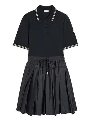 MONCLER Piqué Cotton And Shell Dress