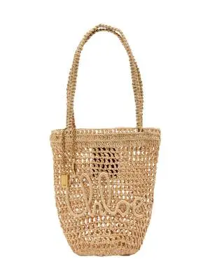 CHLOÉ Raffia Tote With Charm And Applique