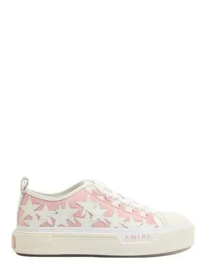 Amiri Court Low Appliquéd Leather Sneakers - White And Pink