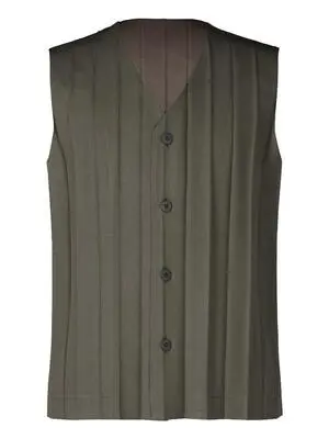 HOMME PLISSÃ ISSEY MIYAKE Pleated Vest - Brown