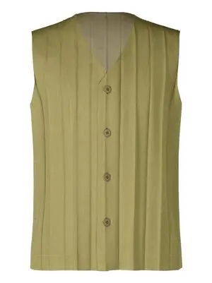 HOMME PLISSÃ ISSEY MIYAKE Pleated Vest - Khaki