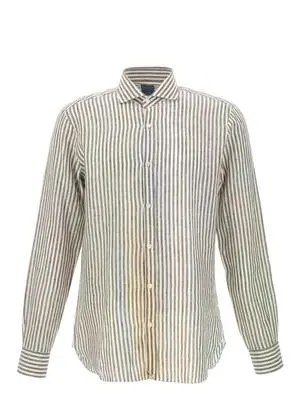 BARBA NAPOLI Striped Shirt - White