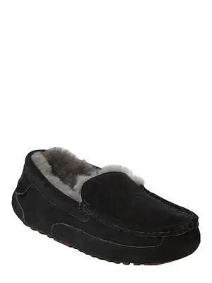 DEARFOAMS Fireside Melbourne Shearling Moccasin Slipper - Black