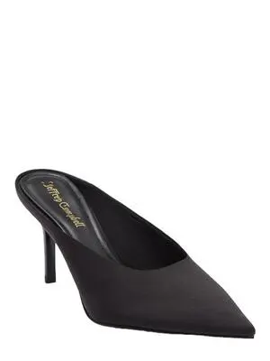 Jeffrey Campbell Pointed Toe Mule Black Satin