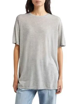TOTEME Knit T-Shirt Grey Melange