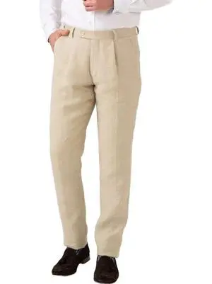 KOY CLOTHING Linen Blend Trousers - Beige