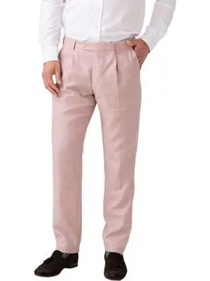 KOY CLOTHING Linen Wool Silk Blend Trousers - Pink