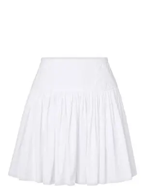 Dolce & Gabbana Pleated Cotton Poplin Miniskirt - White