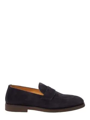 Brunello Cucinelli Suede Penny Loafers - Black