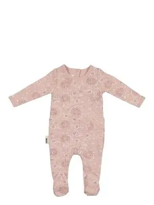 MANIÈRE Soft Roses Cotton Blend Footie - Mauve