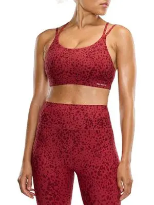 PELOTON Cadent Strappy Y Back Braprint - Garnet Animal Print