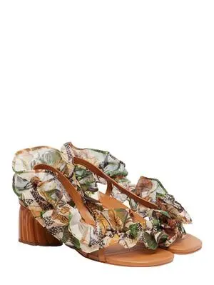 FARM RIO Ruffled Leather Sandals
