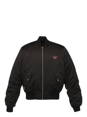 Mcm X Snipes Satin Bomber Jacket - Black