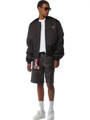 Mcm X Snipes Satin Bomber Jacket - Black