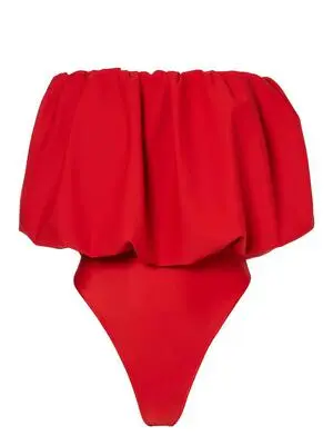 ADRIANA DEGREAS Coquille De Mer Bodysuit - Red