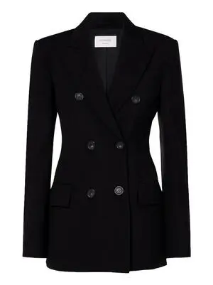 Sportmax Adamo Double-breasted Wool Blazer - Black
