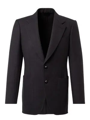 TOM FORD Wool And Silk Blazer - Grey