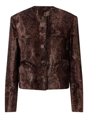 BLAZÉ MILANO Shamo Bolero Velvet Jacket - Brown