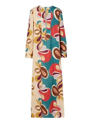 ADRIANA DEGREAS Printed Cotton-blend Kaftan - Multicoloured