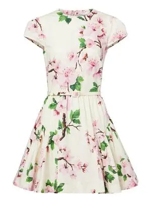 Oscar De La Renta Floral Cotton-blend Minidress - White