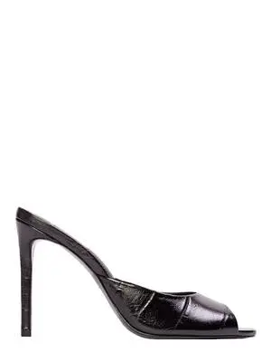 BLACK SUEDE STUDIO Alessia Croc Mule - Black Croc Leather