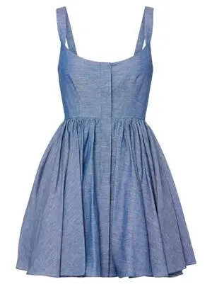 Alaïa Chambray Bustier Dress - Blue