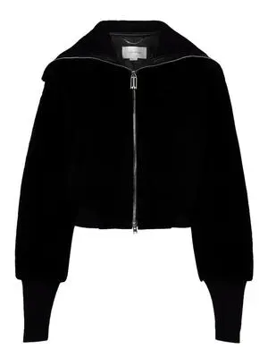 Victoria Beckham Shearling Bomber Jacket - Black
