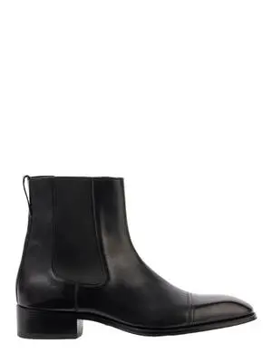 TOM FORD Hainaut Leather Chelsea Boots - Black