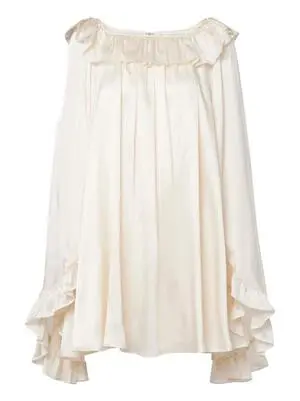 Chloé Ruffled Silk Minidress - White