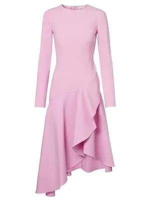 Oscar De La Renta Asymmetric Wool-blend Cocktail Dress - Pink
