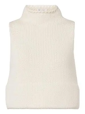 Alaïa Cropped Cotton-blend Top - White