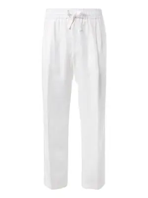 Dolce & Gabbana Linen Straight Pants - White