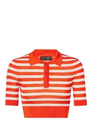 Dolce & Gabbana Striped Polo Shirt - Red